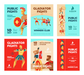 Trendy poster designs with coliseum gladiators Vector Image