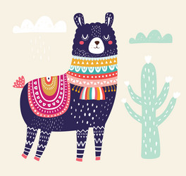Set with llama Royalty Free Vector Image - VectorStock