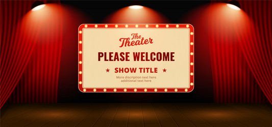 Please welcome retro classic sign board Royalty Free Vector