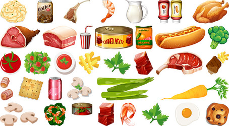 Set of tin food Royalty Free Vector Image - VectorStock