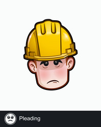 Construction worker - expressions concerned Vector Image