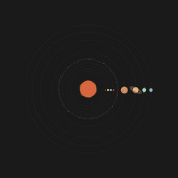 Solar system with planets flat 2d Royalty Free Vector Image