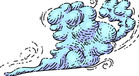 Wind cloud sketch hand drawn Royalty Free Vector Image