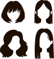 Female woman head hairstyle front side portrait Vector Image