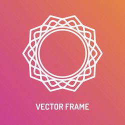 Frame white color line style isolated Royalty Free Vector