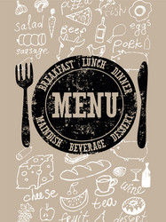 Vintage grunge design dessert menu Royalty Free Vector Image