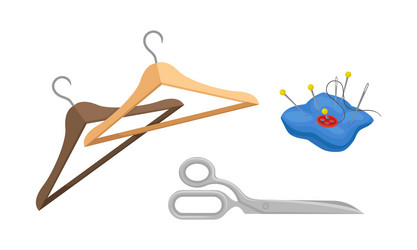 Sewing and tailoring accessories with pair Vector Image