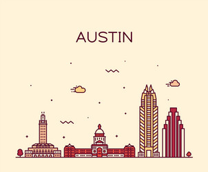Austin city skyline silhouette Royalty Free Vector Image