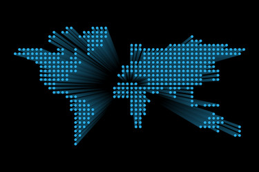 Modern dotted world map blue futuristic Royalty Free Vector