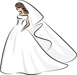 Abstract outline of a young elegant bride Vector Image