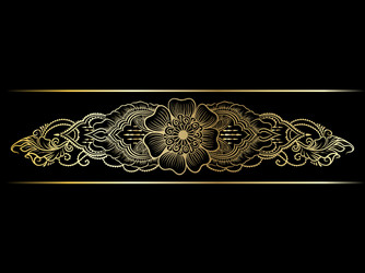 Gold indian line art border Royalty Free Vector Image