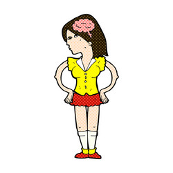 Comic cartoon intelligent woman Royalty Free Vector Image