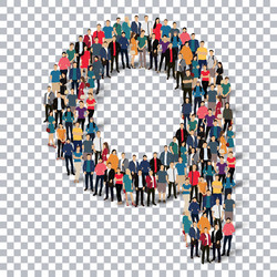 Group people shape letter q Royalty Free Vector Image