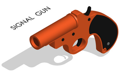 Gun for signaling in emergency launching signal Vector Image