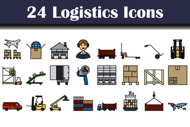 Logistic icon set Royalty Free Vector Image - VectorStock