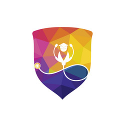 Medical school logo design Royalty Free Vector Image