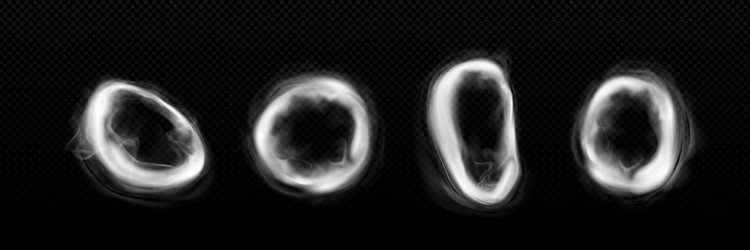 Smoke ring cloud steam round effect Royalty Free Vector