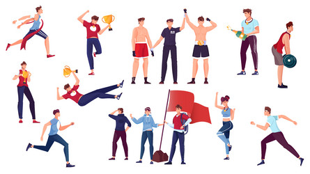 Winning people icon set Royalty Free Vector Image