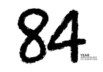 84 year anniversary celebration black color Vector Image