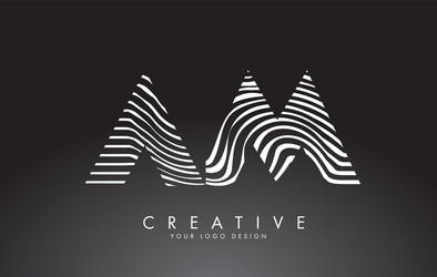 Handwritten am a m letters logo with dust pink Vector Image