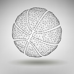 Basketball ball consisting of 3d triangles lines Vector Image