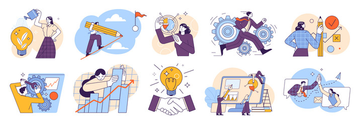 Types of business activities people Royalty Free Vector