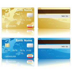 Credit card front and back side Royalty Free Vector Image