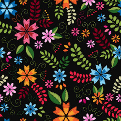 Embroidery seamless pattern texture wallpaper Vector Image