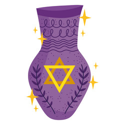 Jewish jar with star Royalty Free Vector Image
