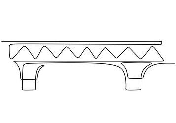 Giant bridge over river continuous one line Vector Image