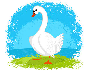 Cartoon goose and gosling Royalty Free Vector Image