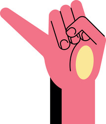 Hand sign language j line and fill style icon Vector Image