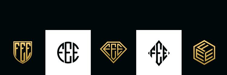 Initial letters imp logo designs bundle Royalty Free Vector