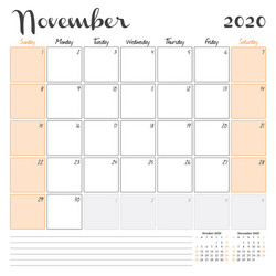 Business planner calendar template monthly Vector Image