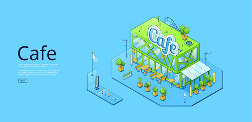 Cafe building isolated Royalty Free Vector Image