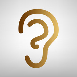 Human ear sign flat style icon Royalty Free Vector Image