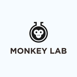 Monkey lab logo design Royalty Free Vector Image