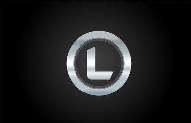 Silver metal l alphabet letter logo icon Vector Image