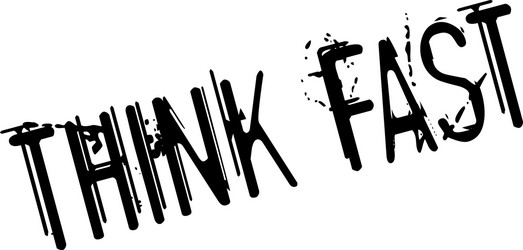 Think fast rubber stamp Royalty Free Vector Image
