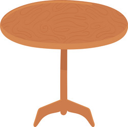 Wooden round table furniture Royalty Free Vector Image