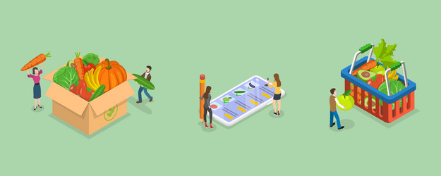 Farm basket icon flat style Royalty Free Vector Image