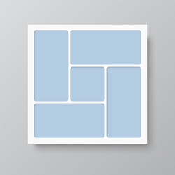 Empty collage five frames images photo Royalty Free Vector