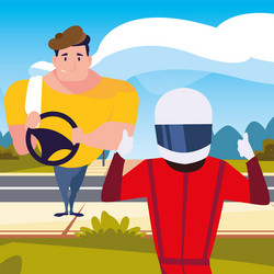 Drivers inside frame design Royalty Free Vector Image