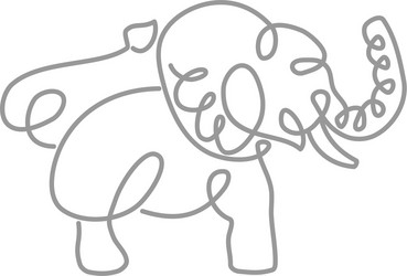 Continuous line drawing of two elephants Vector Image