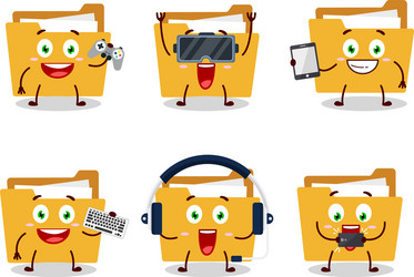 Cartoon character file folder with various Vector Image