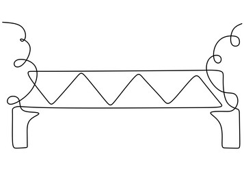 Giant bridge over river continuous one line Vector Image