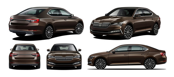 Realistic car collection Royalty Free Vector Image