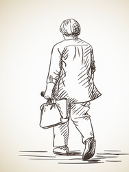 Woman Back Drawing Walking Vector Images (over 260)