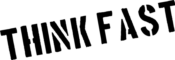 Think fast rubber stamp Royalty Free Vector Image