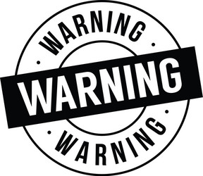 Warning stamp on white Royalty Free Vector Image
